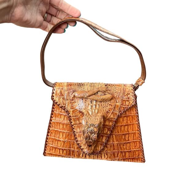 Handmade | Bags | Vintage Alligator Leather Purse Handbag W Box Mcm 94s ...